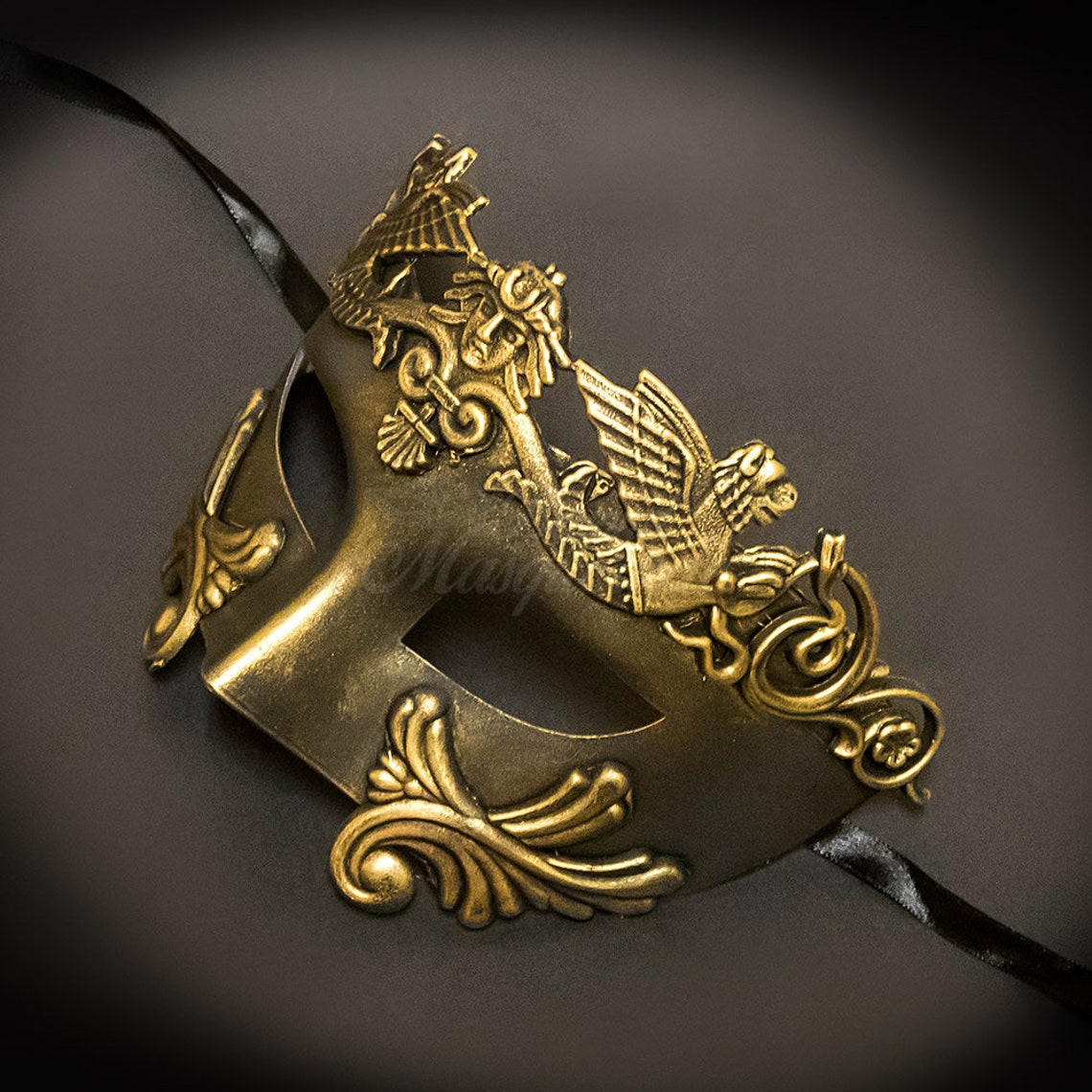 Mens Masquerade Mask Roman God/black Mask Greek God Mask - Etsy Canada