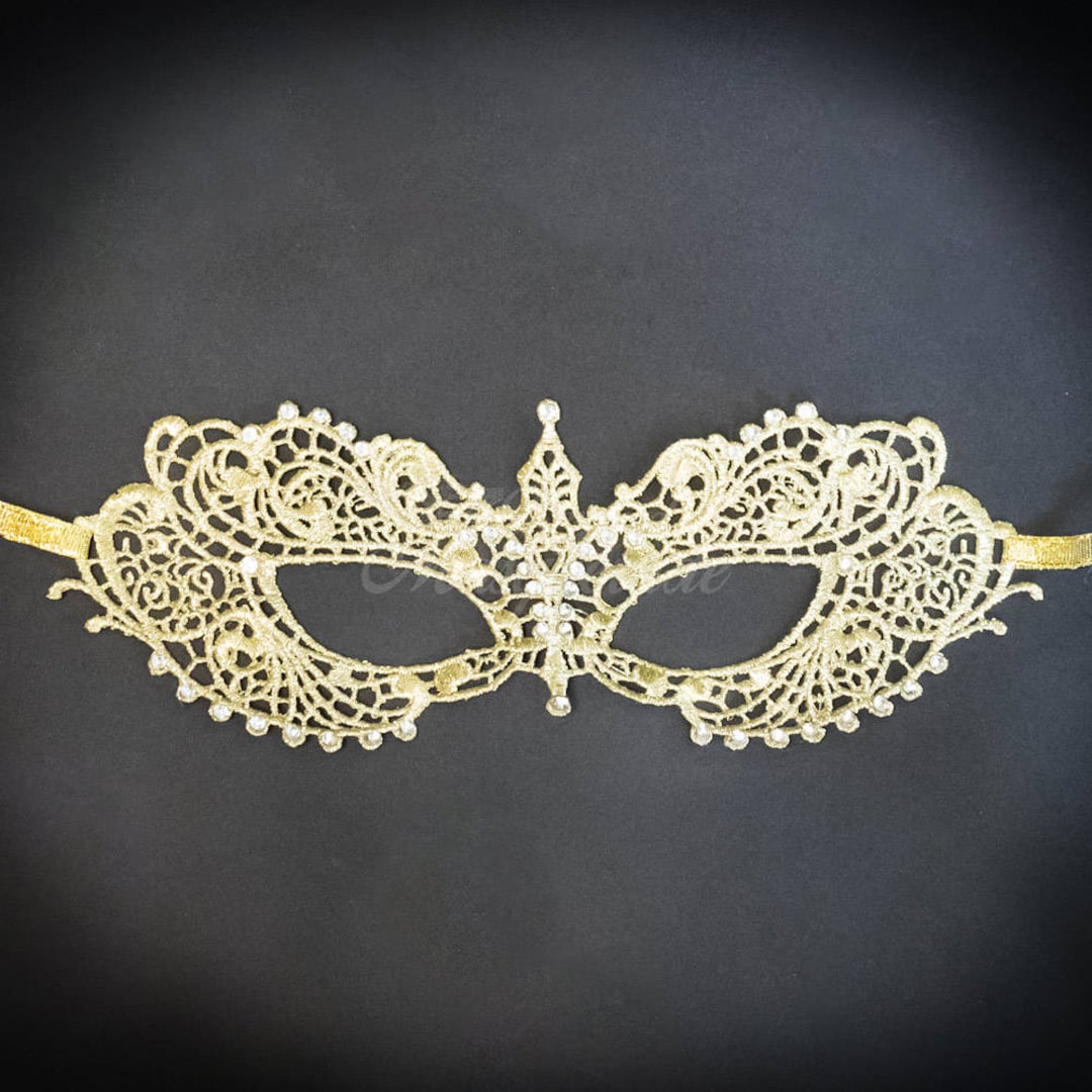 Gold Lace Mask, RHINESTONES, Lace Mask, Shades of Gold, Gold Lace, Lace ...