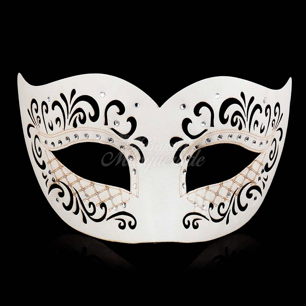 White Leather Masquerade Mask Masquerade Mask Leather Mask | Etsy