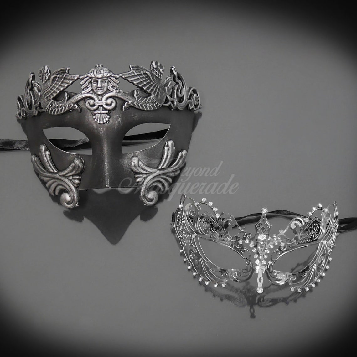 Roman Masquerade Masks platinum/silver Themed Couple - Etsy