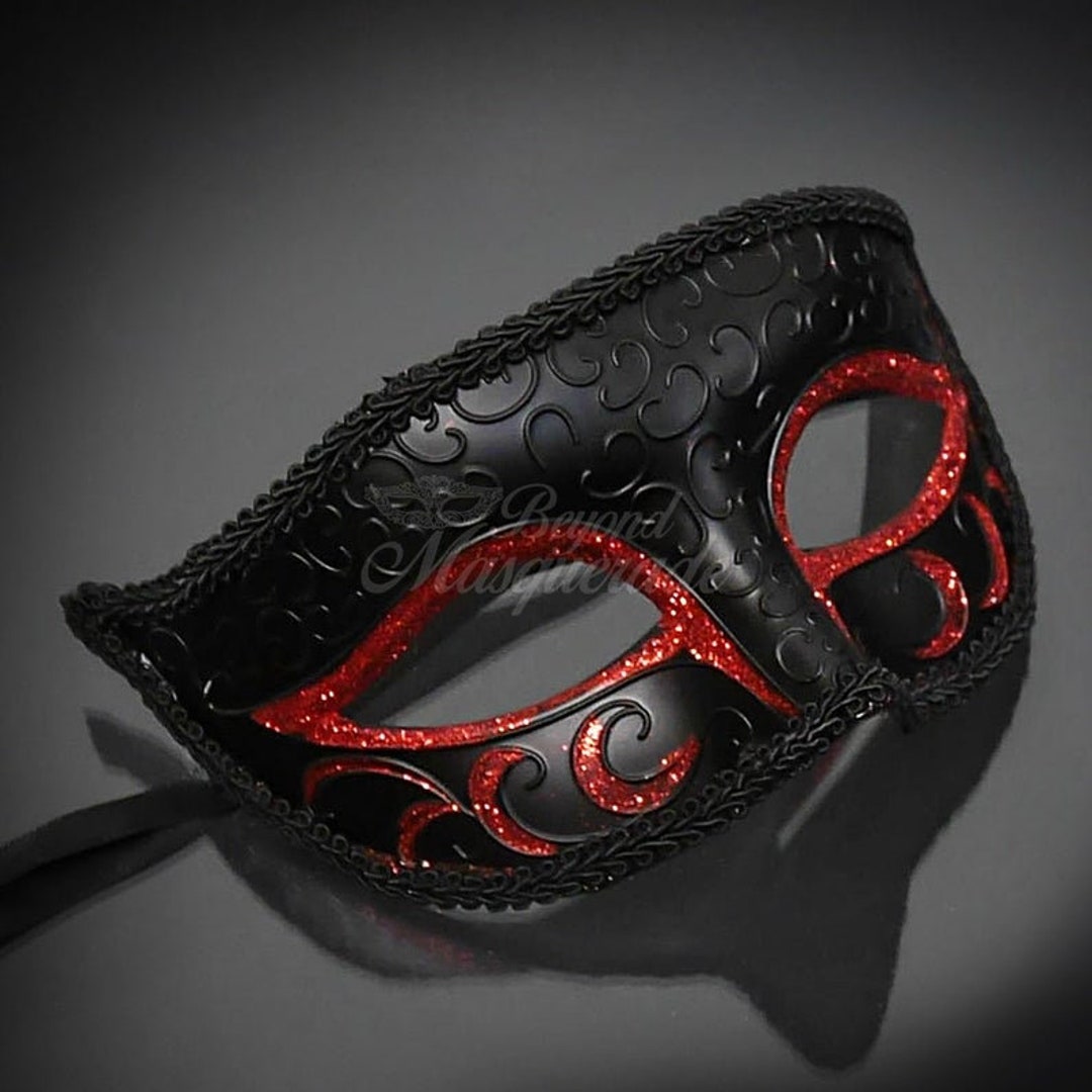 Red Masquerade Mask, Mens Masquerade Mask, Masquerade Ball Mask, Unisex ...