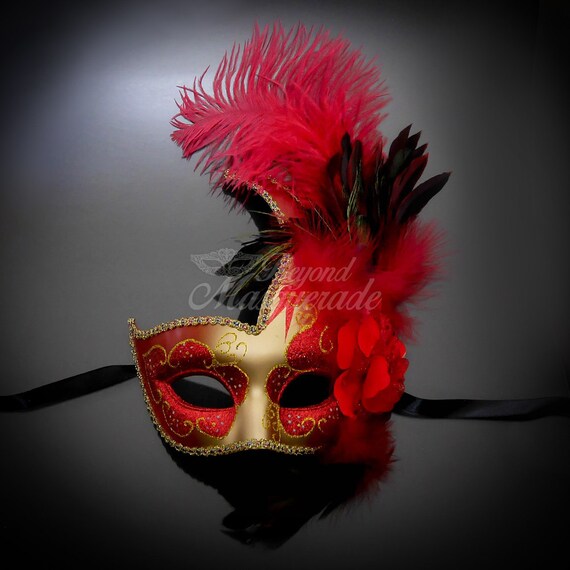 Red Masquerade Mask Background