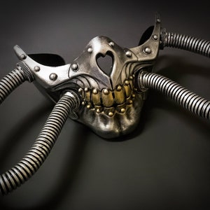 Halloween Burning Man Steampunk Masquerade Mask, Steampunk Half Face ...