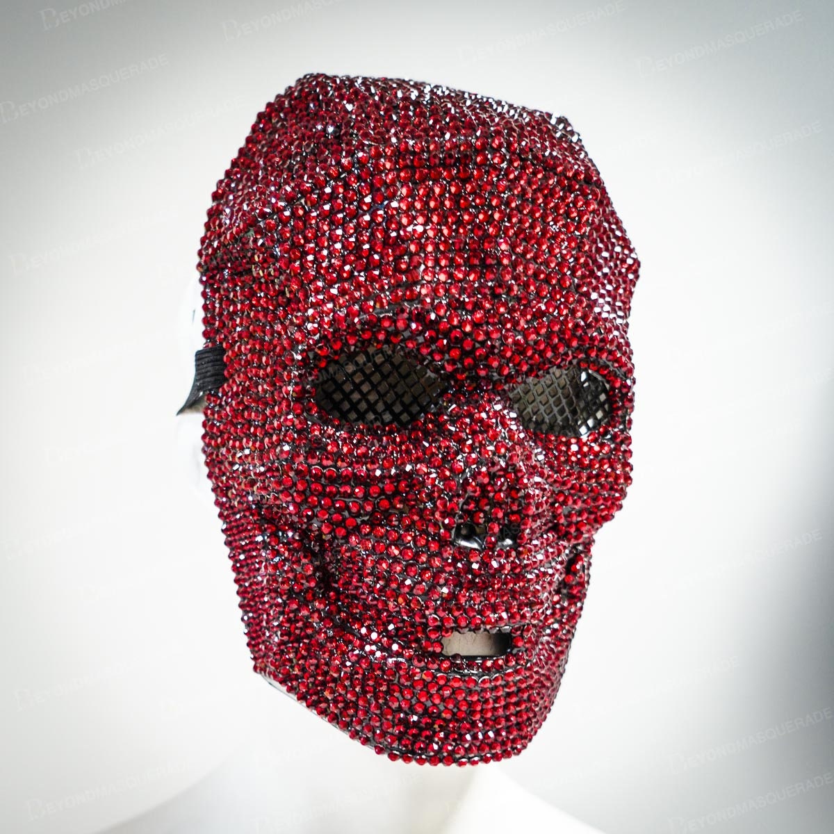 Red Rhinestone Face Mask Skull Masquerade Mask Gold | Etsy