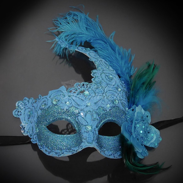 Blue Masquerade Mask - Etsy