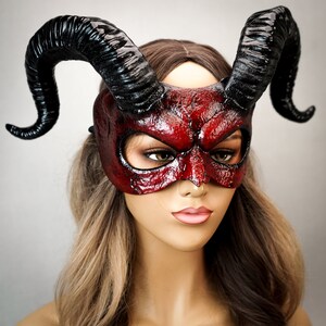 Scary Devil Ram Mask Halloween Masquerade Mask Cosplay Voodoo Mask for ...