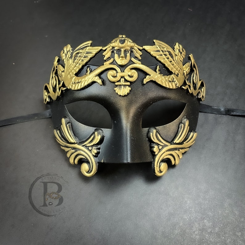 Black Gold Men's Masquerade Mask for Men Roman Gold/black - Etsy