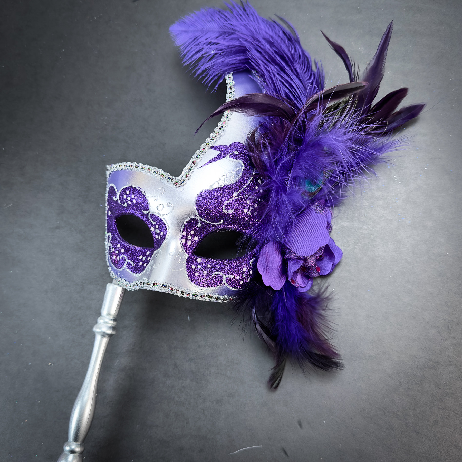 Silver and Purple Masquerade Mask Mardi Gras Mask Mask With - Etsy