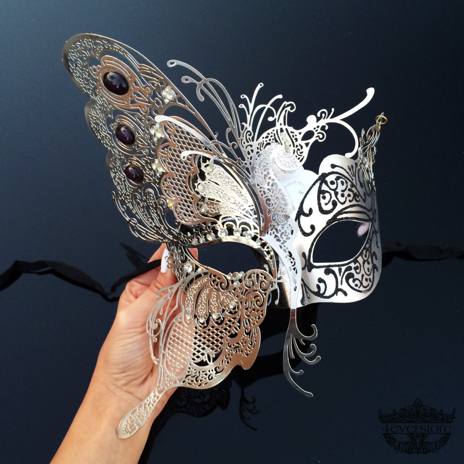 Silver Butterfly Masquerade Mask