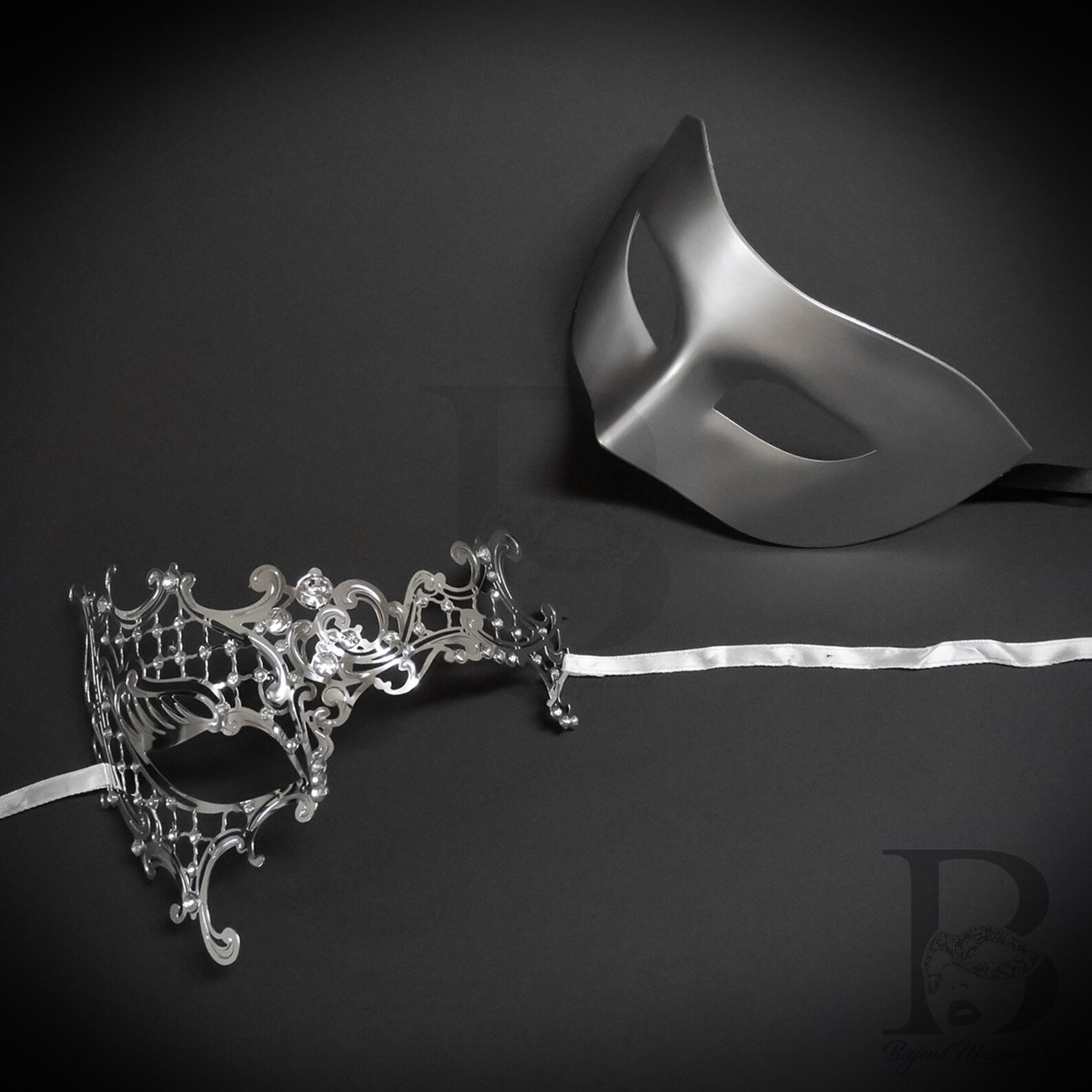 Silver Masquerade Mask Couples Masquerade Masks Silver - Etsy