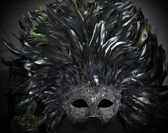 Black Venetian Mask | Etsy