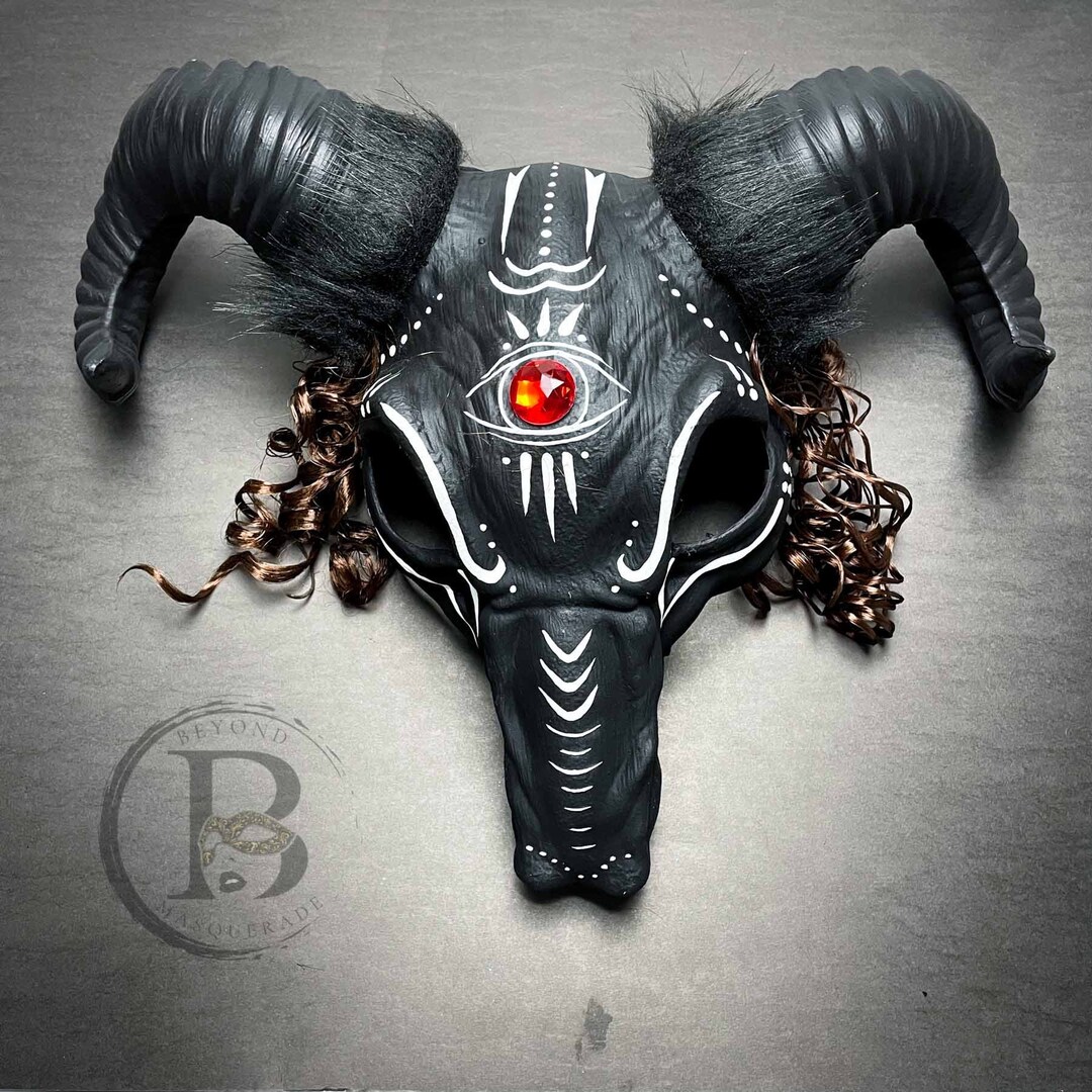 Goat Skull Ram Mask for Masquerade Ball Voodoo Masquerade Mask Tribal ...