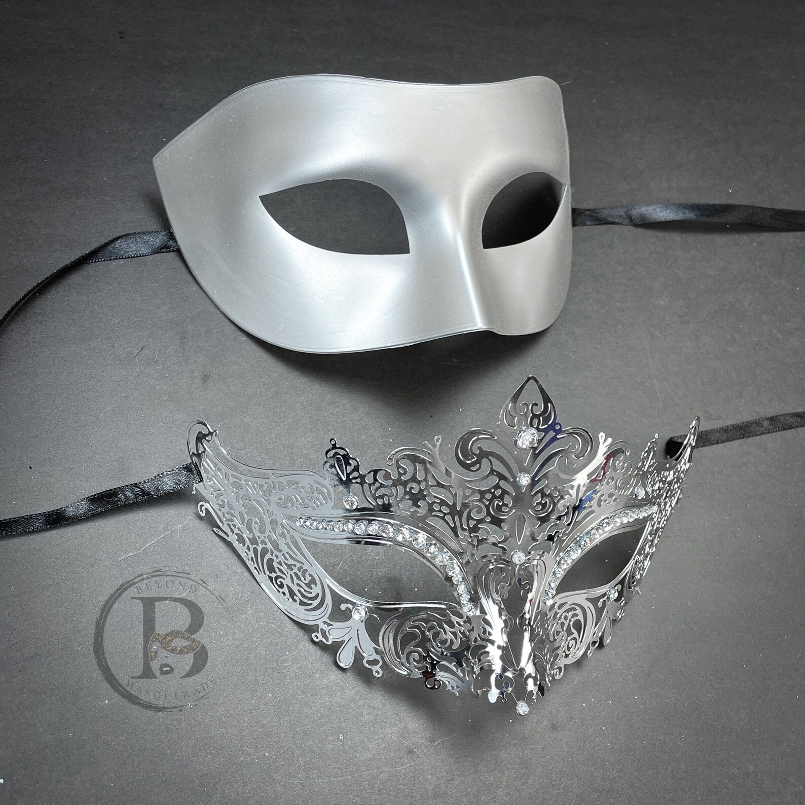 Silver Masquerade Mask Couples Masquerade Masks Silver - Etsy