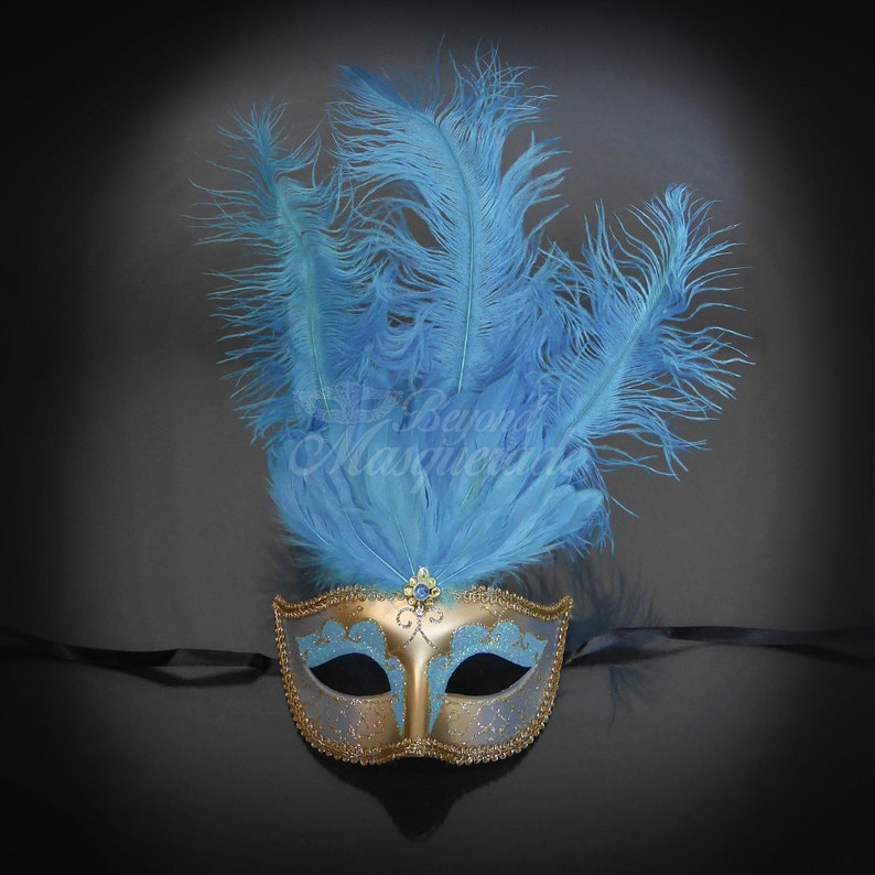 Masquerade Mask Feather Masquerade Mask Feather Masks Mardi | Etsy