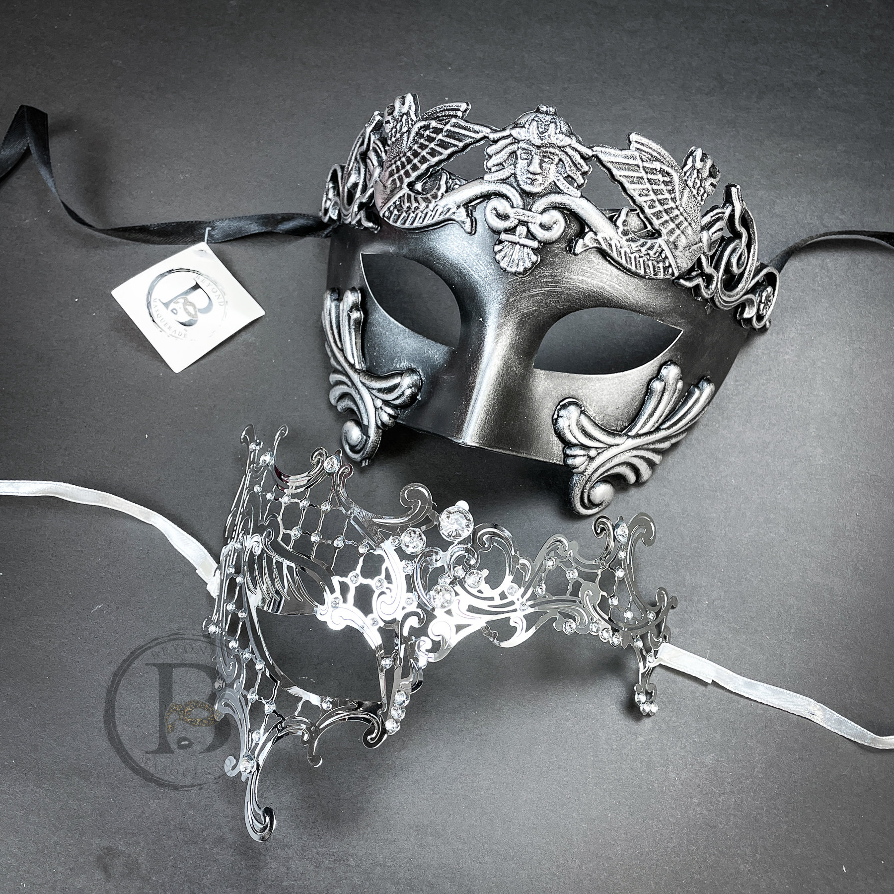 Couples Masquerade Masks Silver Couple's Masks His & - Etsy