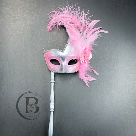 Silver And Pink Masquerade Masks