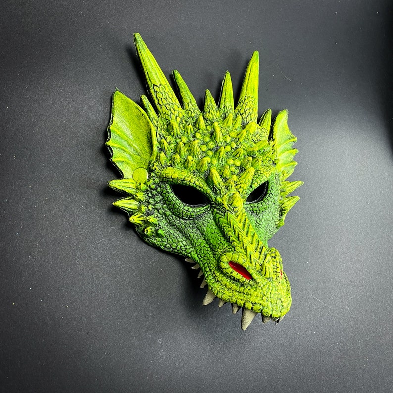Fire Green Dragon Mask Green Dragon Masquerade Mask Mother - Etsy