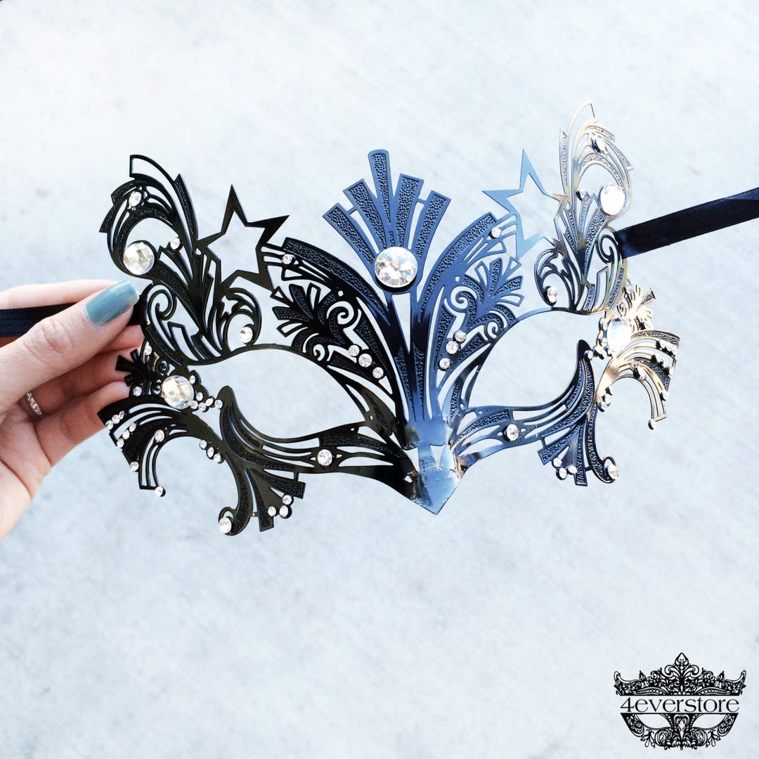 Masquerade Mask, Black Masquerade Mask, Mardi Gras Mask, Masquerade ...
