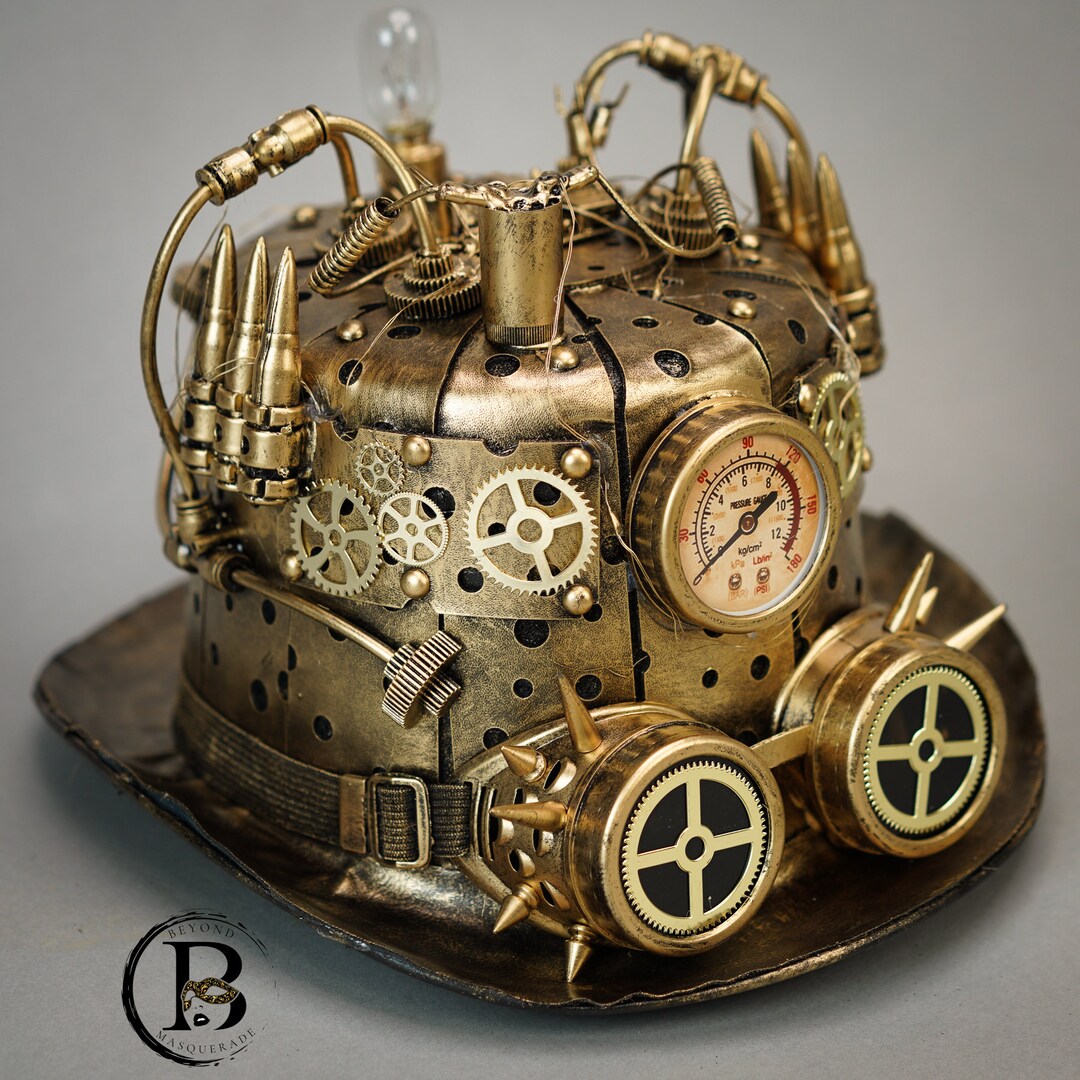 Men's Steampunk Hat LED Light up Hat Time Traveler Cosplay - Etsy Australia