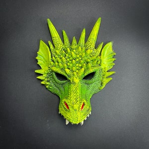 Fire Green Dragon Mask, Green Dragon Masquerade Mask, Mother of Dragon ...