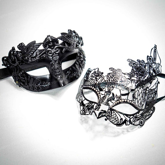 Couples Masquerade Mask for Men Women Black Masquerade Mask | Etsy