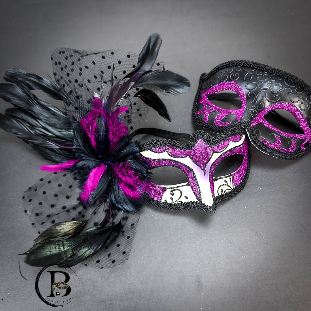 Hot Pink Masquerade Masks With Feathers Masquerade Mask Feathers ...