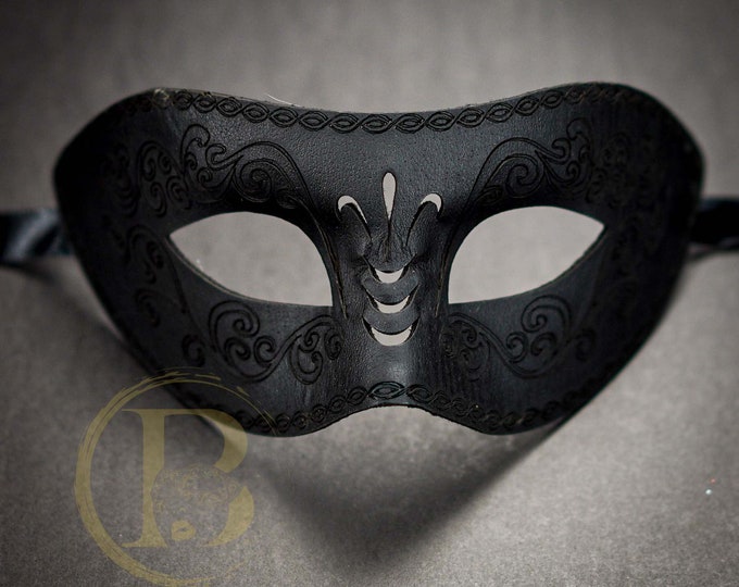 Men's Luxury Fashion Black Studded Designer Masquerade Ball Mask - Etsy