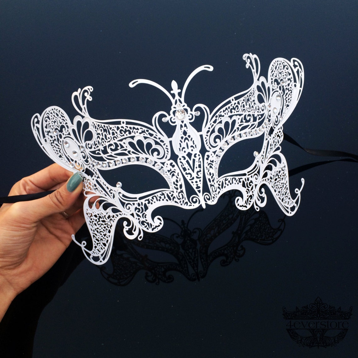 Masquerade Mask White Masquerade Mask Mask Masquerade Ball - Etsy