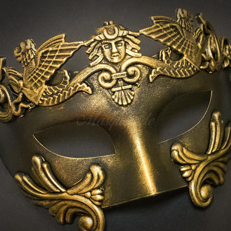 Mens Masquerade Mask Roman God/black Mask Greek God Mask - Etsy Canada