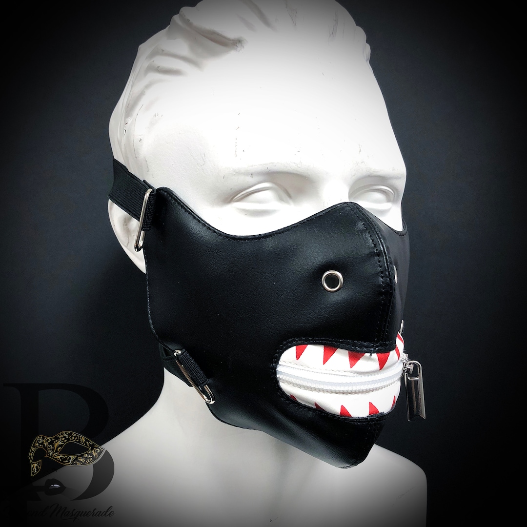 Leather Mouth Mask Breathable Steampunk Style Masquerade Mask Goth ...