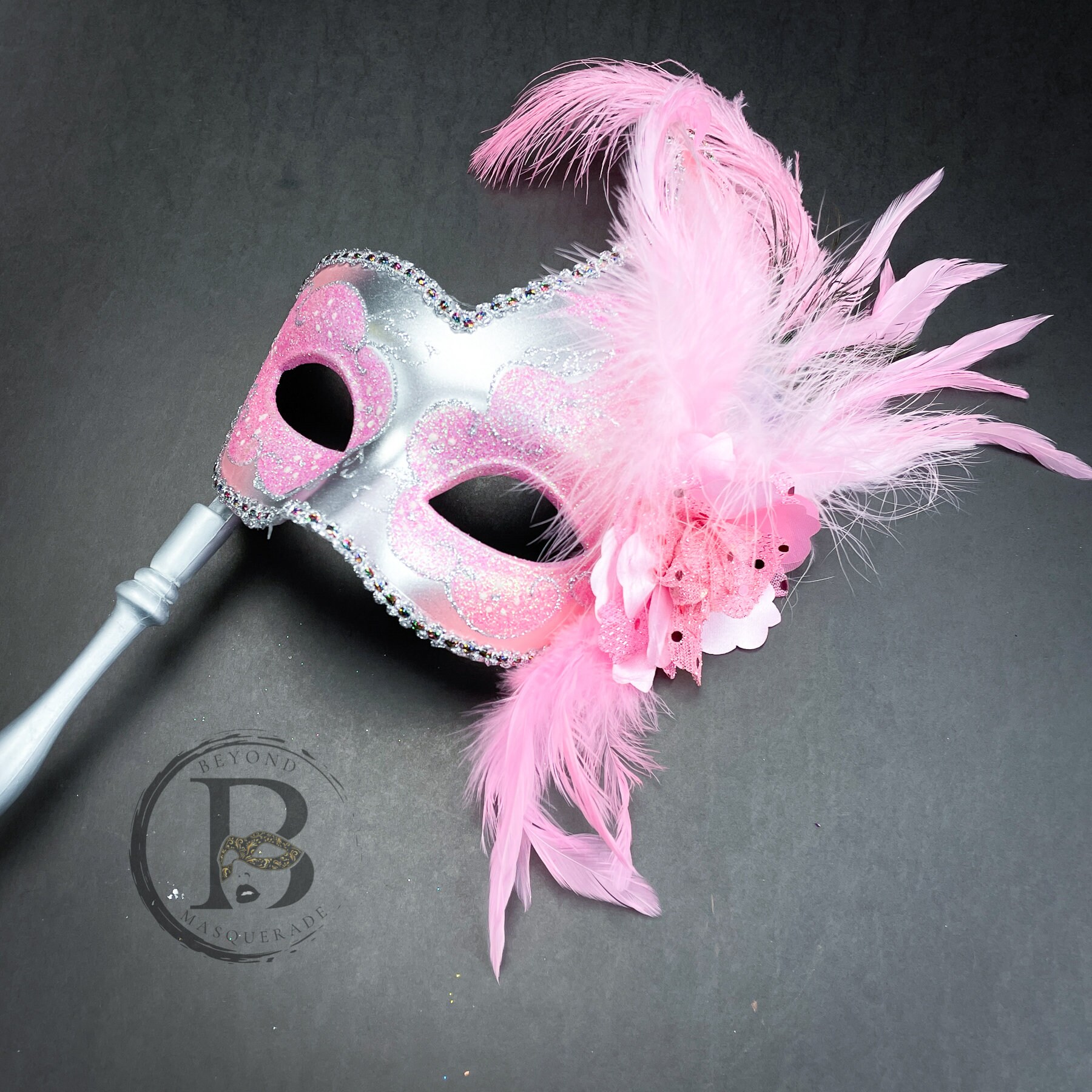 Silver And Pink Masquerade Masks