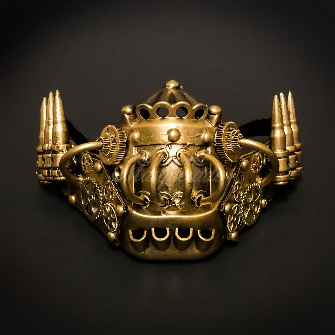 Steampunk Masquerade Mask, Steampunk Half Face, Skull Steampunk Mask ...