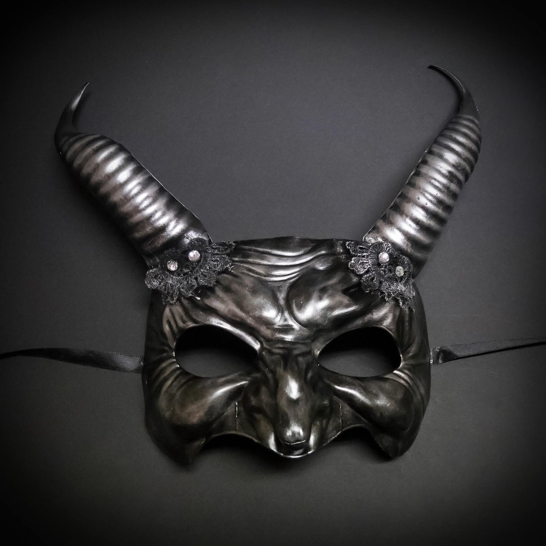 Devil Mask Maleficent Feys Horns Scary Masquerade Mask Devil Horns ...