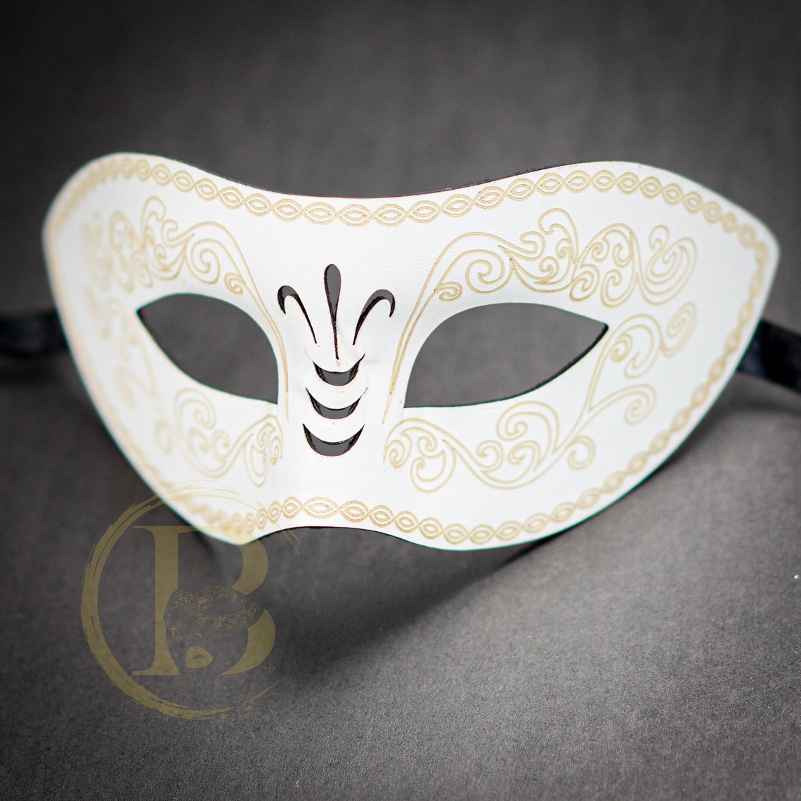 White Leather Masquerade Mask Masquerade Mask Leather Mask - Etsy