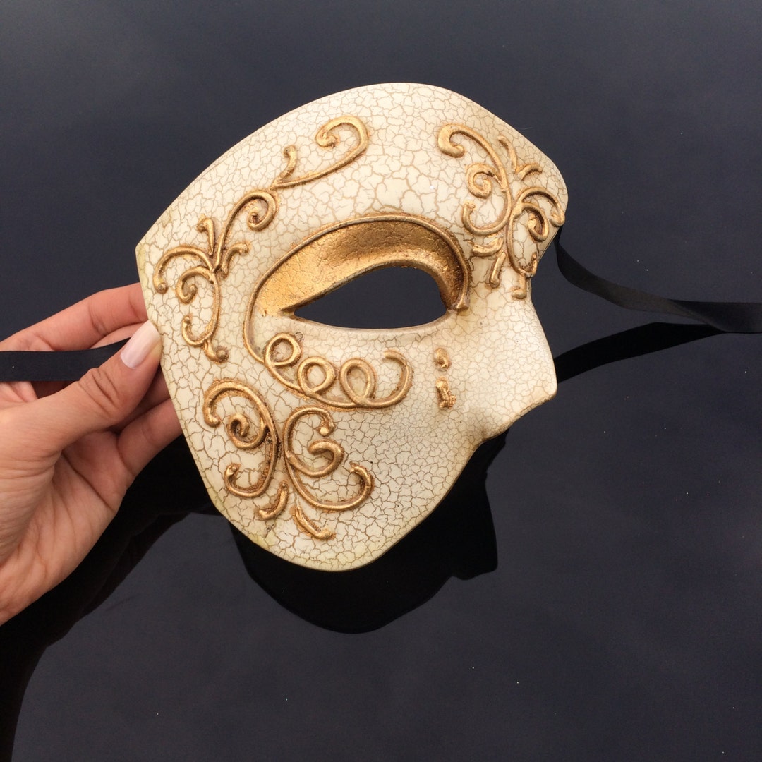 Mens Masquerade Mask, Ivory Masquerade Mask, Gold Mask, Roman God Mask ...