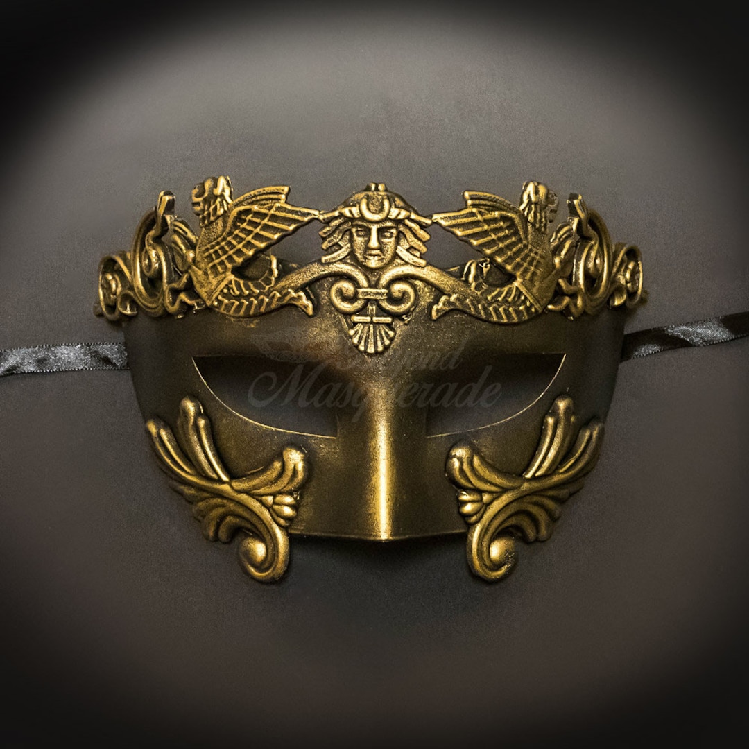 Mens Masquerade Mask Roman God/black Mask Greek God Mask - Etsy Canada