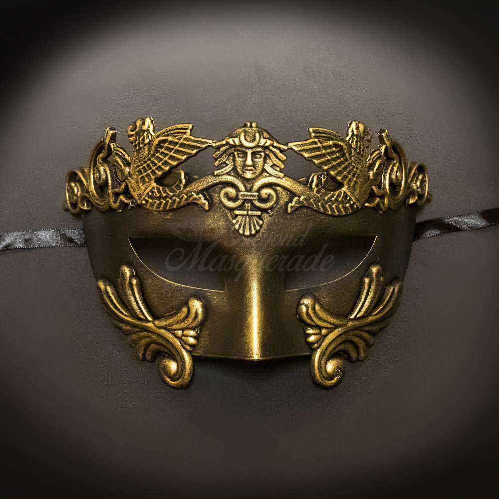 Mens Masquerade Mask Roman God/black Mask Greek God Mask - Etsy Canada