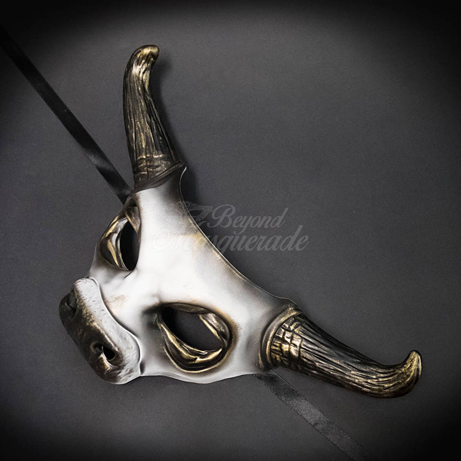 Cow Bull Halloween Haunted House Deco Masquerade Mask Silver | Etsy