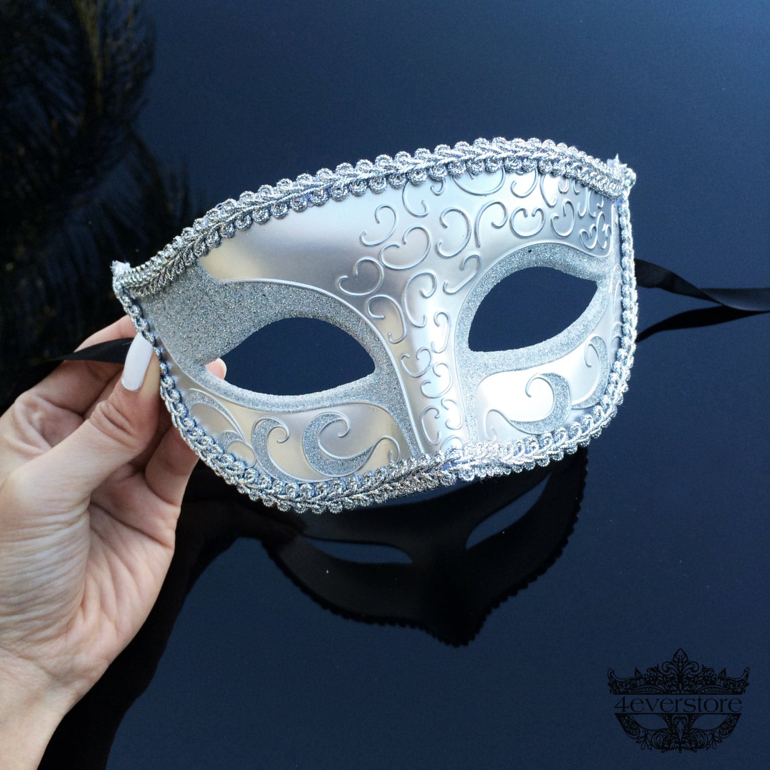 Masquerade Mask Mens Masquerade Mask Silver Masquerade Mask | Etsy