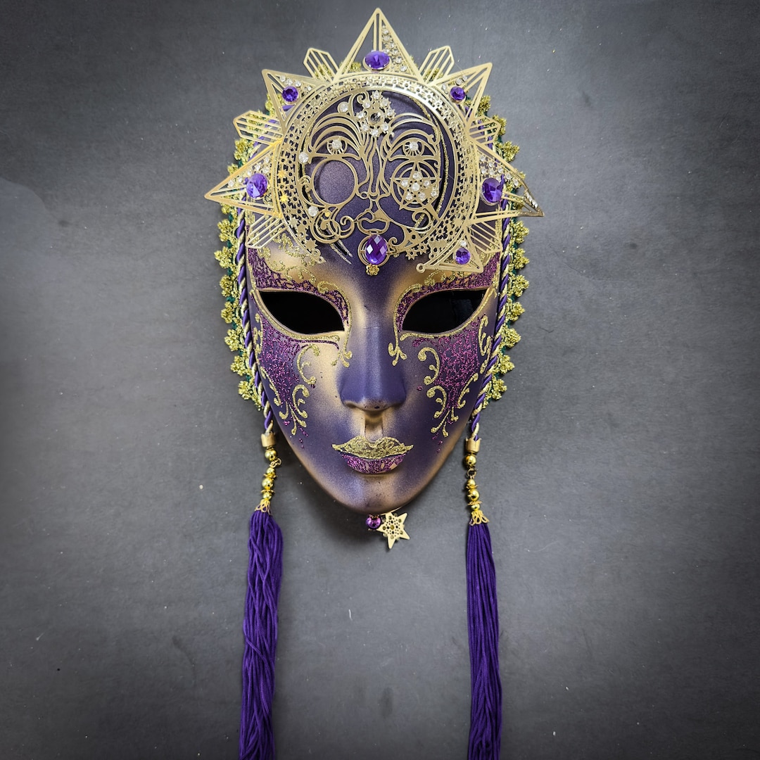 Venetian Sun Masquerade Mask, Black Masquerade Mask Wall Decor ...