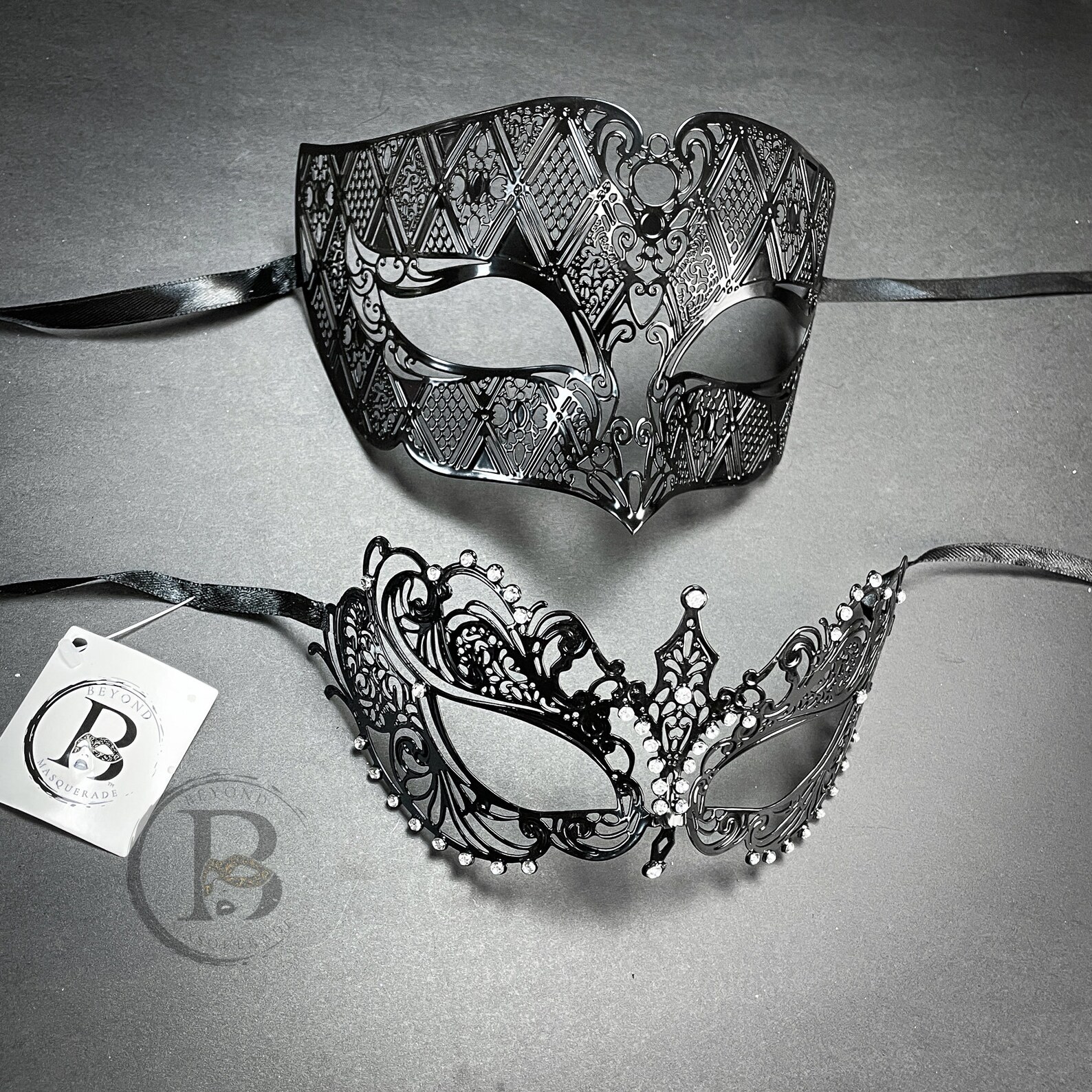 Couples Masquerade Mask Black Elegant Couples Collection - Etsy