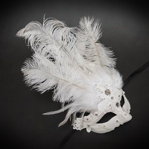 WHITE Masquerade Mask, Mardi Gras Masquerade Mask, Jubilee Costume Mask ...