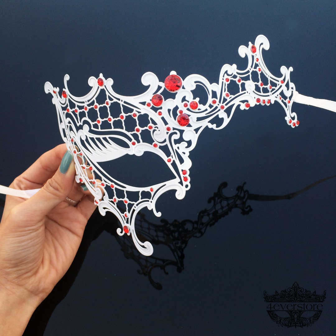 Masquerade Mask White Masquerade Mask Mask Masquerade Ball - Etsy
