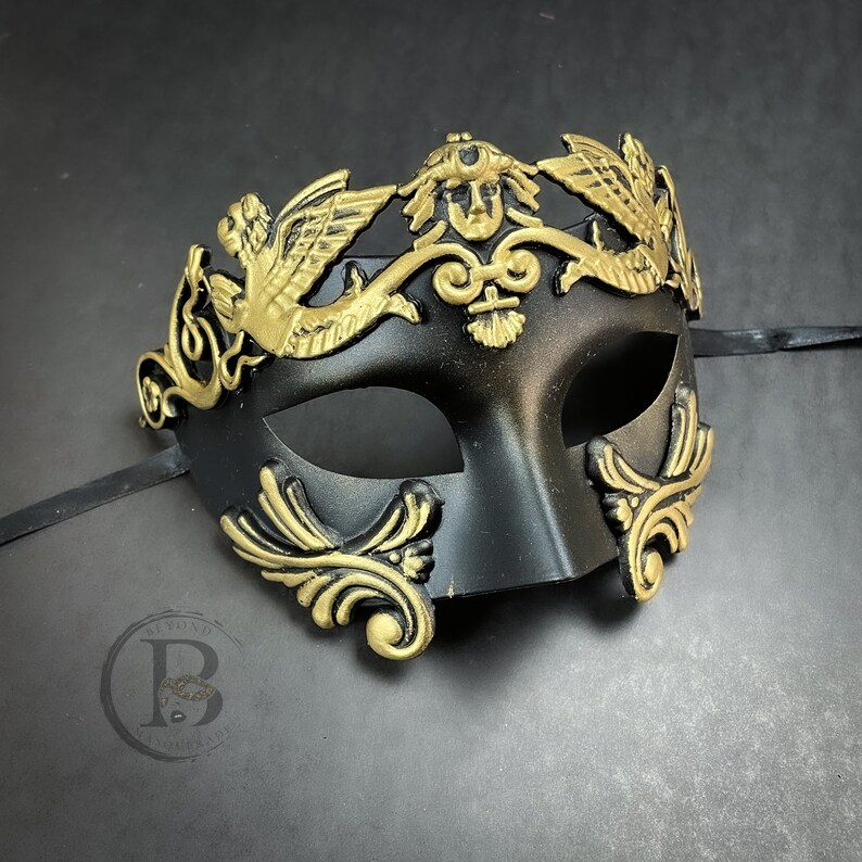 Black Gold Men's Masquerade Mask for Men Roman Gold/black - Etsy