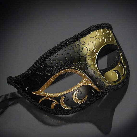 Mens Masquerade Mask Gold Black Masquerade Mask Roman God - Etsy Canada