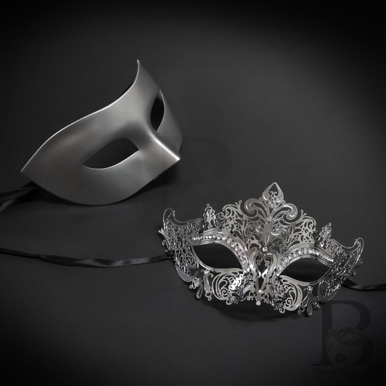 Silver Masquerade Mask Couples Masquerade Masks Silver - Etsy
