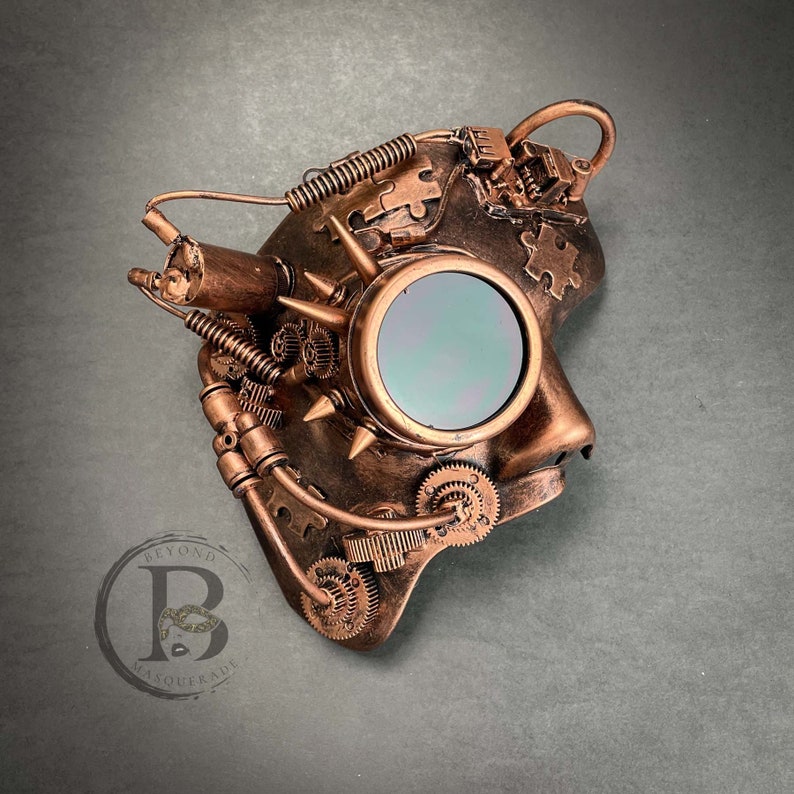 Copper Steampunk Masquerade Mask One Eye Mask Steampunk - Etsy
