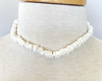 Chip off the Old Block White Shell Necklace - Etsy