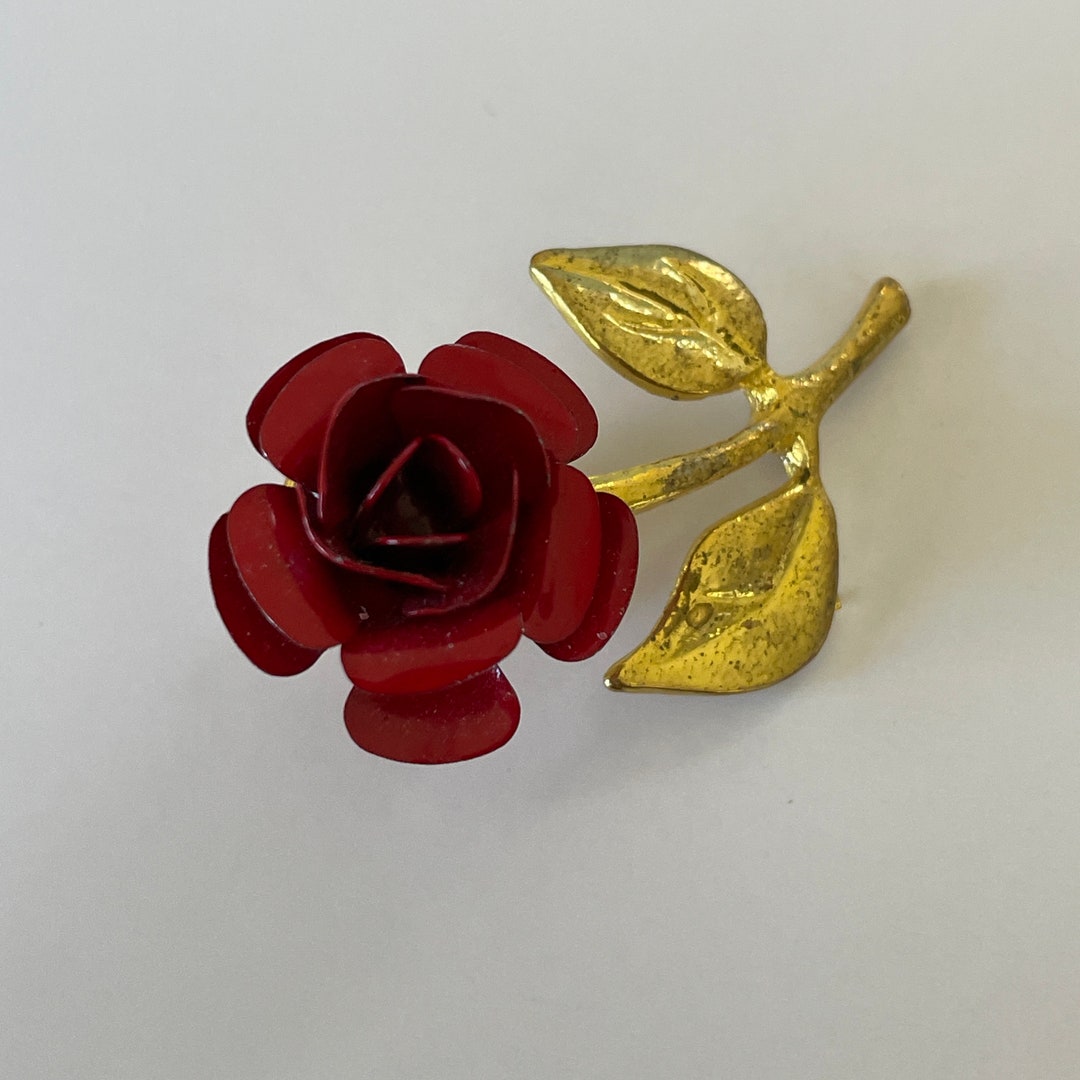 Red Rose Tie Pin - Etsy