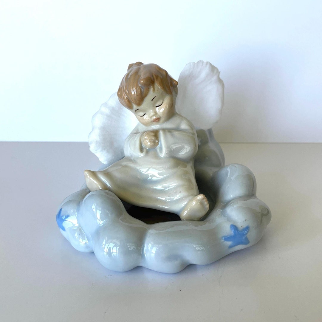 One of a Kind Baby Angel Sleeping on Clouds and Stars Figurine - Etsy